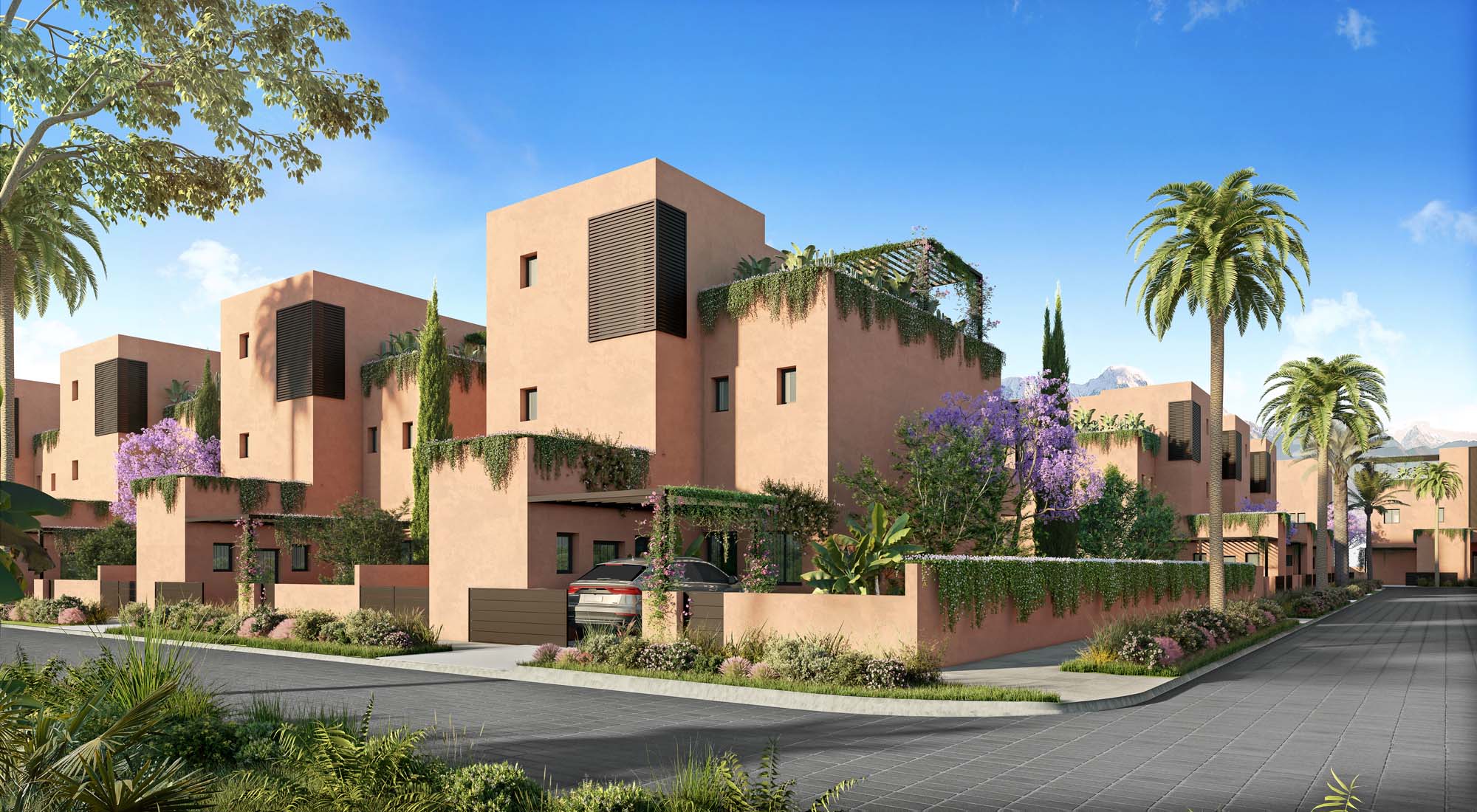 3D Façade de villa de Al Maaden Golf Resort Marrakech